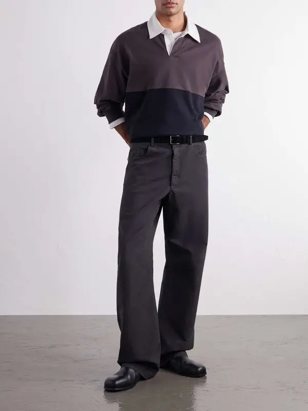 AGOLDE Colour-block Cotton-jersey Polo Shirt