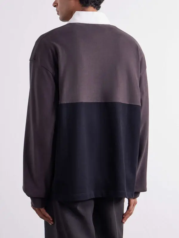 AGOLDE Colour-block Cotton-jersey Polo Shirt