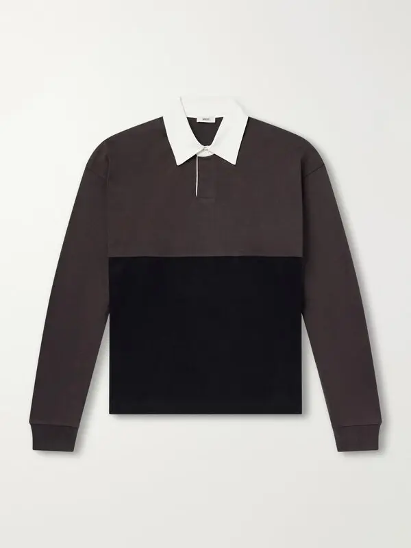 AGOLDE Colour-block Cotton-jersey Polo Shirt