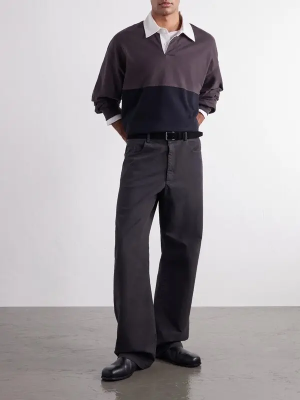 AGOLDE Colour-block Cotton-jersey Polo Shirt