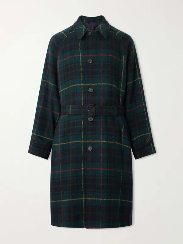 Polo Ralph Lauren Belted Plaid Wool Coat