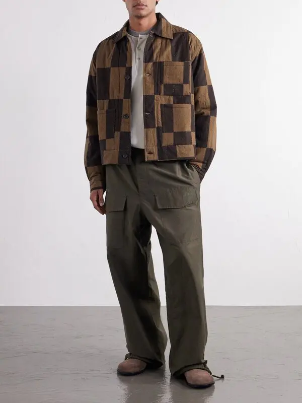 KARDO Bodhi Embroidered Checked Cotton Blouson Jacket