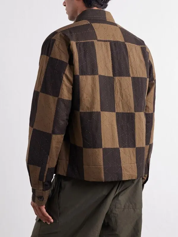 KARDO Bodhi Embroidered Checked Cotton Blouson Jacket
