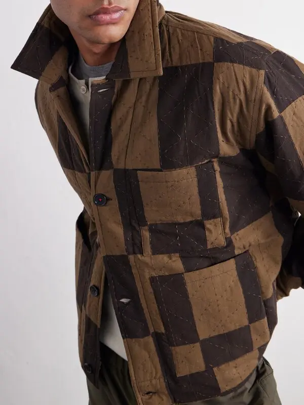 KARDO Bodhi Embroidered Checked Cotton Blouson Jacket