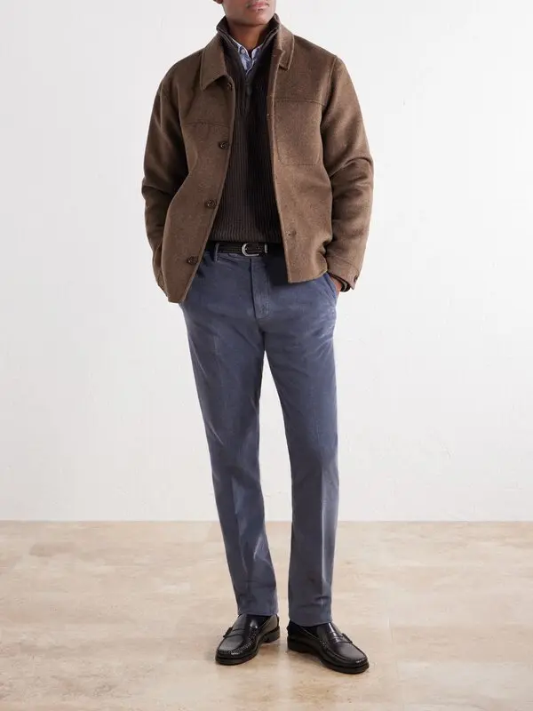 SLOWEAR Incotex Tapered Cotton-blend Corduroy Trousers