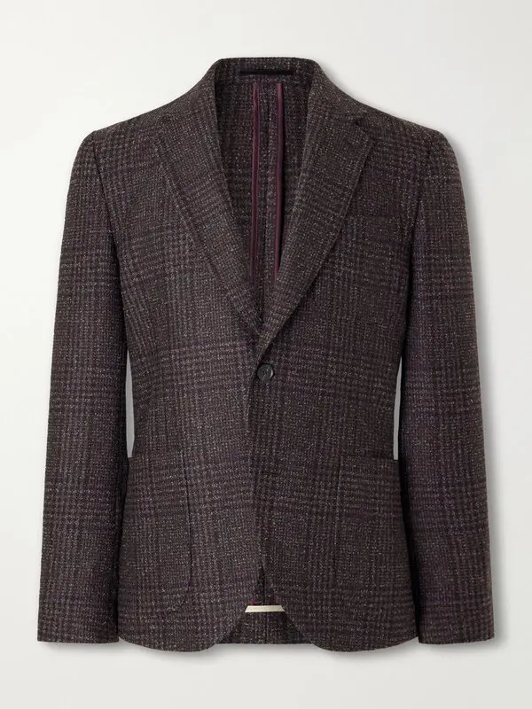Paul Smith Prince Of Wales Checked Wool-blend Blazer - Brown