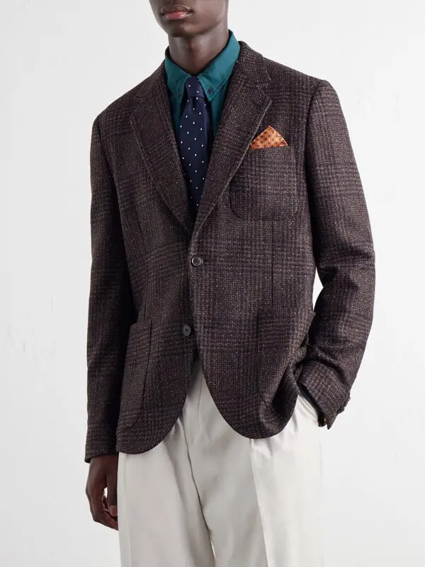 Paul Smith Prince Of Wales Checked Wool-blend Blazer