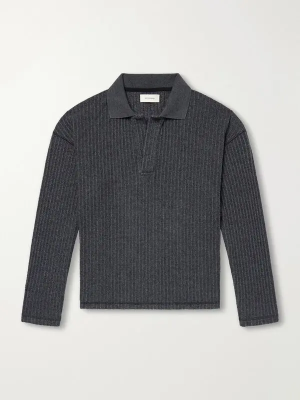 MFPEN Rolodex Bouclé Polo Sweatshirt - Gray