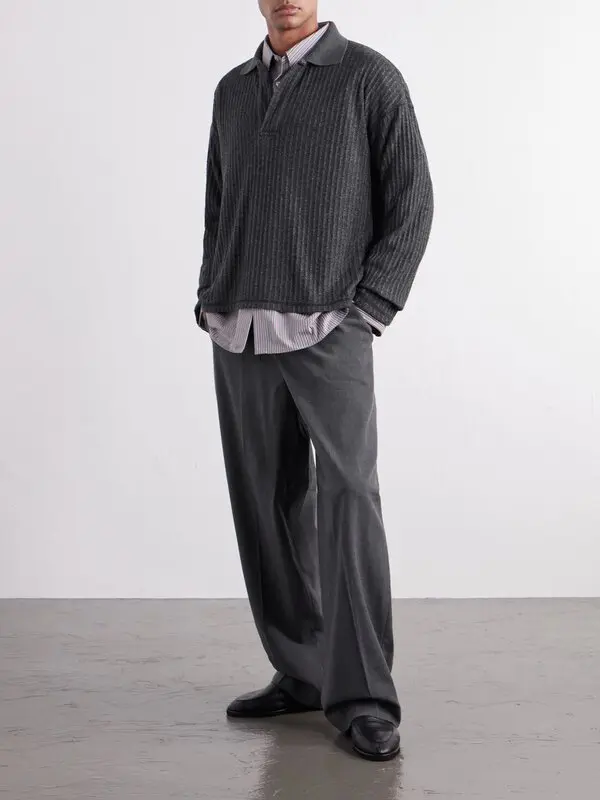 MFPEN Rolodex Bouclé Polo Sweatshirt - Gray