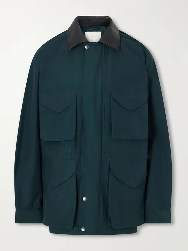 Aimé Leon Dore Leather-trimmed Cotton-blend Jacket