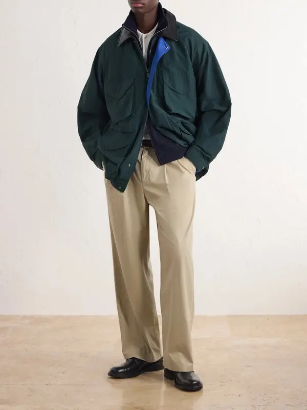 Aimé Leon Dore Leather-trimmed Cotton-blend Jacket