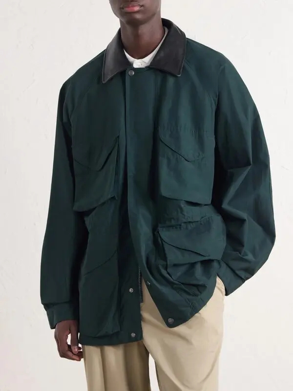 Aimé Leon Dore Leather-trimmed Cotton-blend Jacket