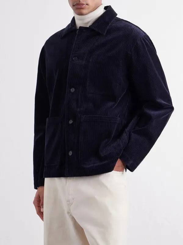 Nn07 Morgan 50004 Organic Cotton-corduroy Chore Jacket - Blue