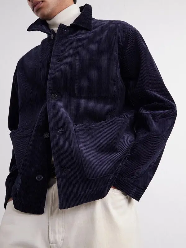 Nn07 Morgan 50004 Organic Cotton-corduroy Chore Jacket - Blue