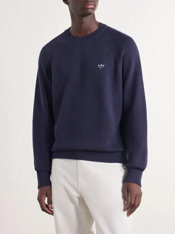 Aimé Leon Dore Logo-embroidered Cotton Sweater - Blue