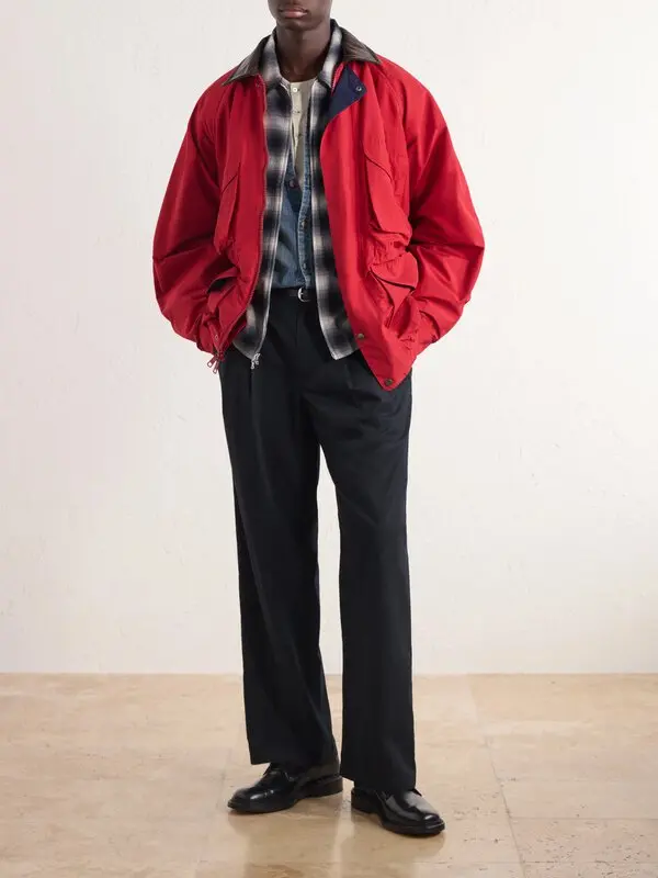 Aimé Leon Dore Leather-trimmed Cotton-blend Jacket