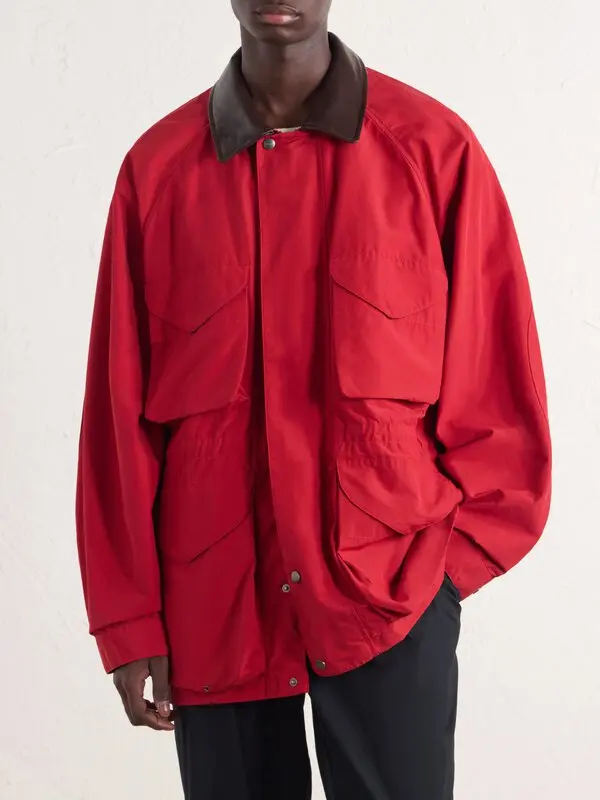 Aimé Leon Dore Leather-trimmed Cotton-blend Jacket
