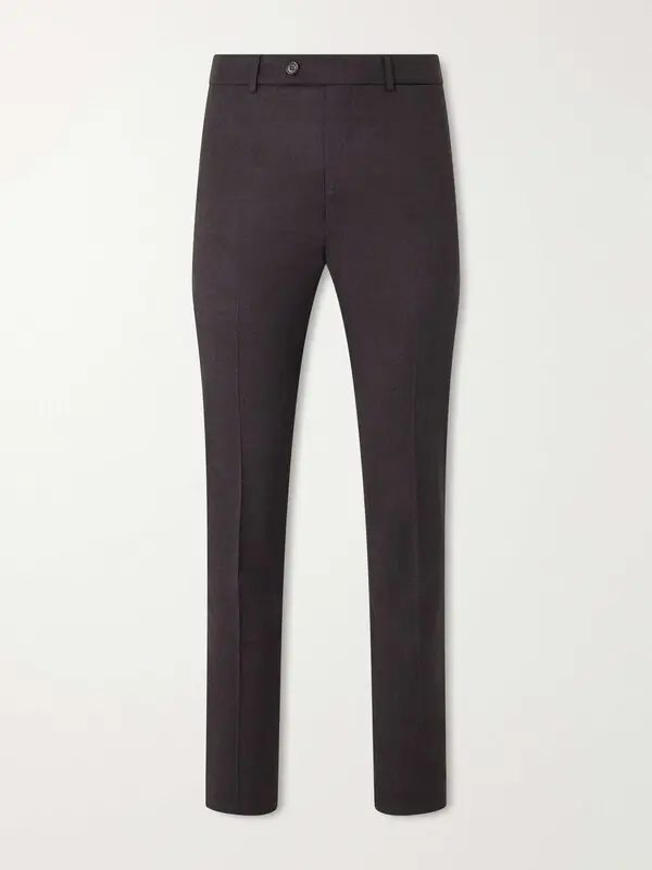 SLOWEAR Incotex Tapered Wool-blend Flannel Trousers