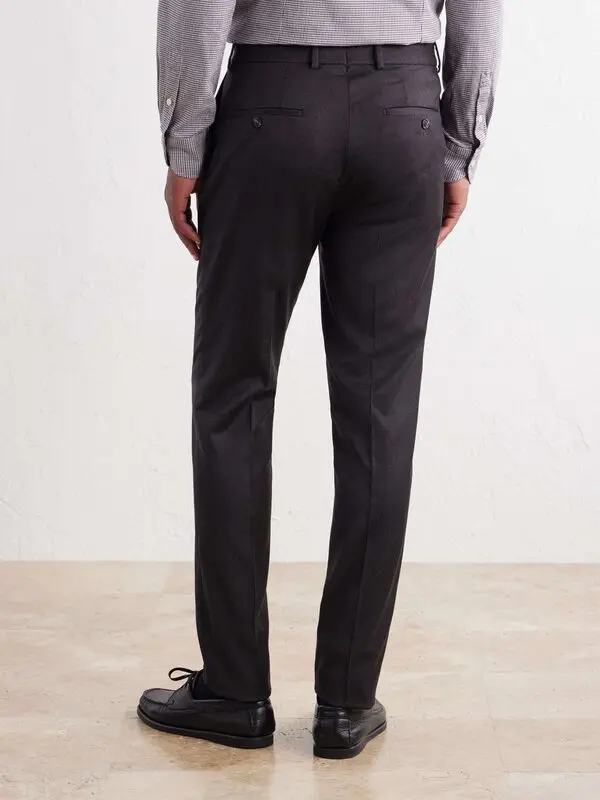 SLOWEAR Incotex Tapered Wool-blend Flannel Trousers