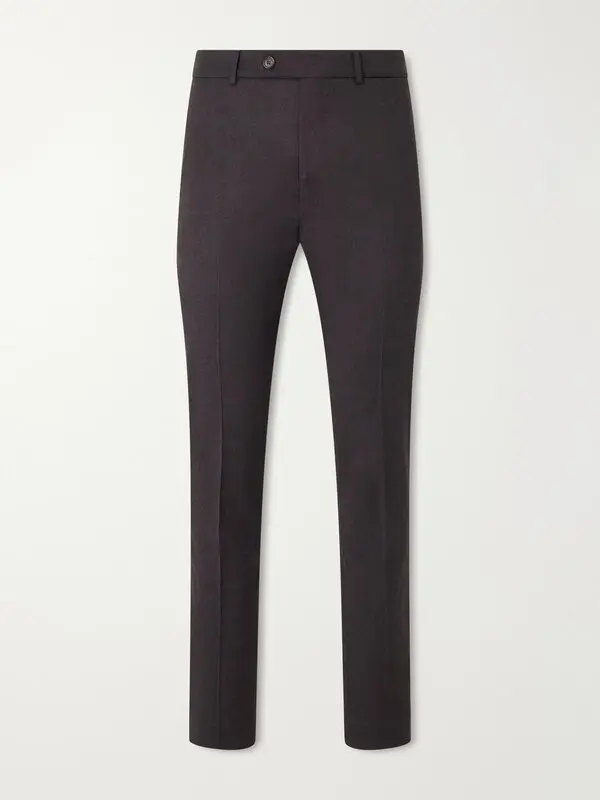 SLOWEAR Incotex Tapered Wool-blend Flannel Trousers