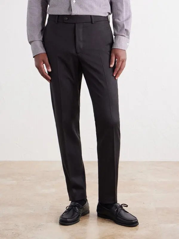 SLOWEAR Incotex Tapered Wool-blend Flannel Trousers