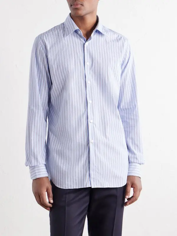 SLOWEAR Glanshirt Striped Cotton-poplin Shirt