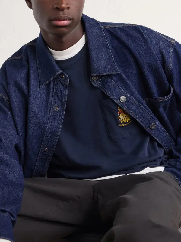 Aimé Leon Dore St. George Logo-embroidered Cotton-jersey T-shirt - Blue