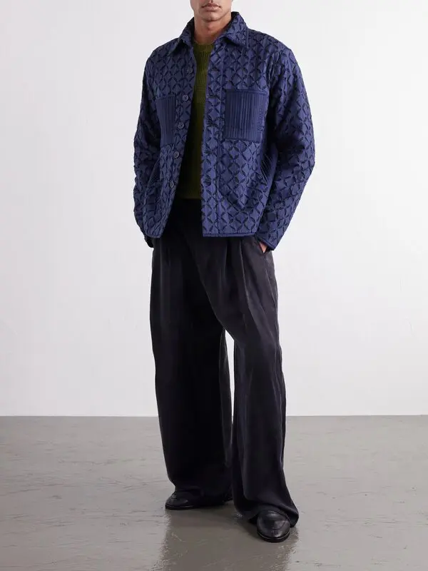 KARDO Wynton Cut-out Padded Textured-cotton Blouson Jacket