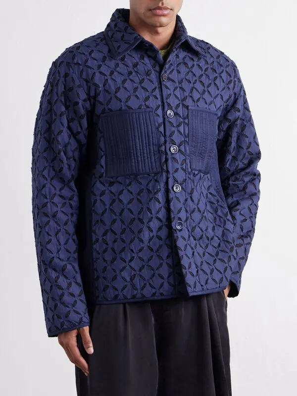 KARDO Wynton Cut-out Padded Textured-cotton Blouson Jacket