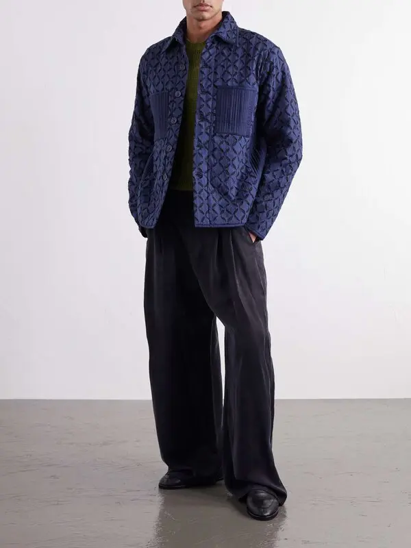 KARDO Wynton Cut-out Padded Textured-cotton Blouson Jacket