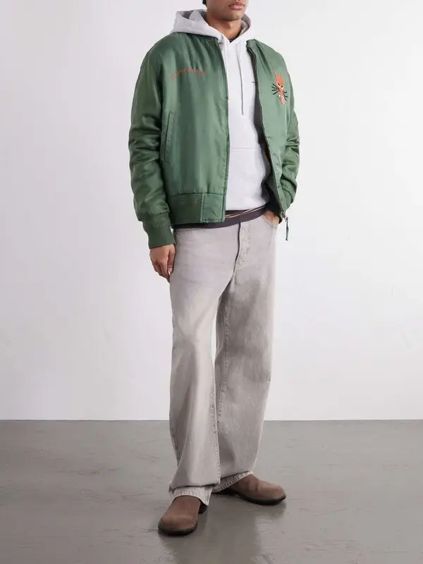 KARDO Max Embroidered Silk-twill Bomber Jacket