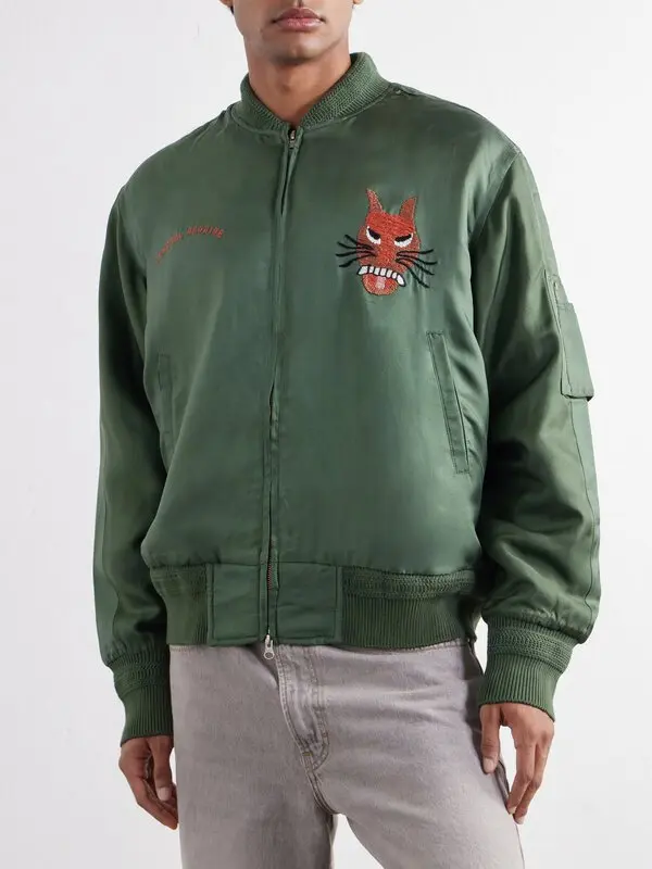 KARDO Max Embroidered Silk-twill Bomber Jacket