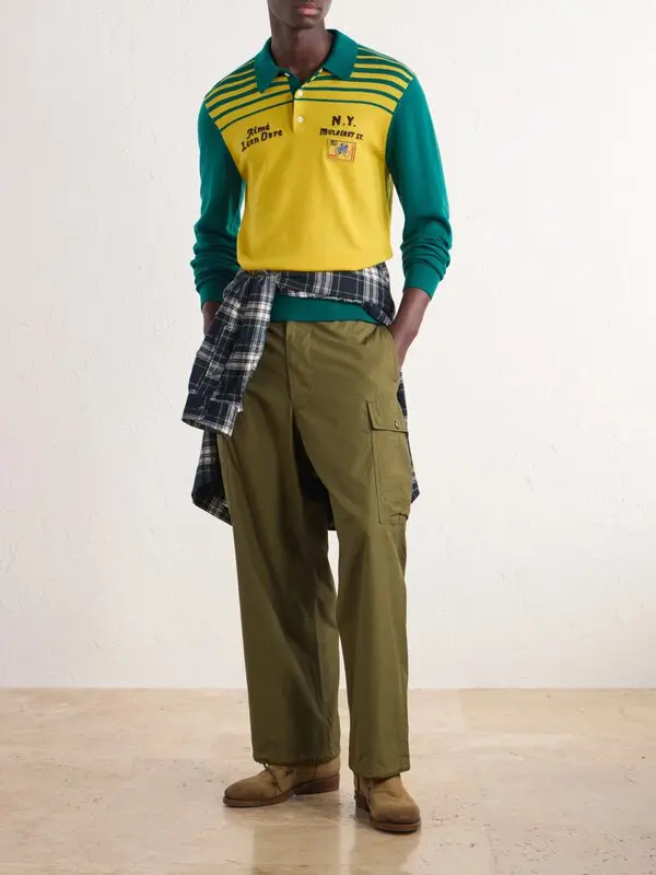 Aimé Leon Dore Logo-embroidered Merino Wool Polo Shirt