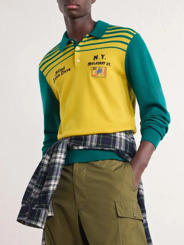 Aimé Leon Dore Logo-embroidered Merino Wool Polo Shirt