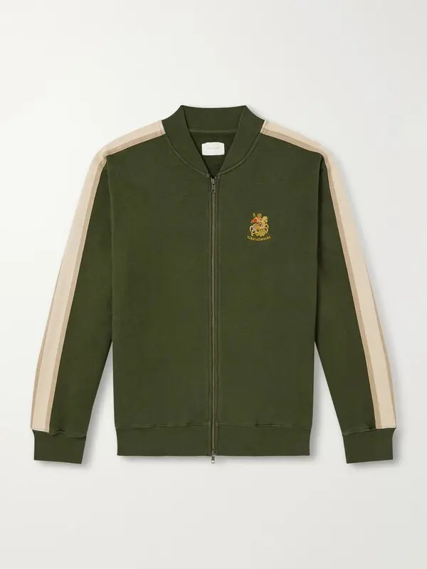 Aimé Leon Dore Saint George Logo-embroidered Striped Cotton Track Jacket