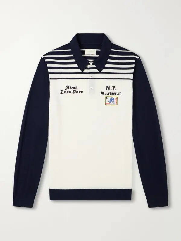 Aimé Leon Dore Logo-embroidered Merino Wool Polo Shirt