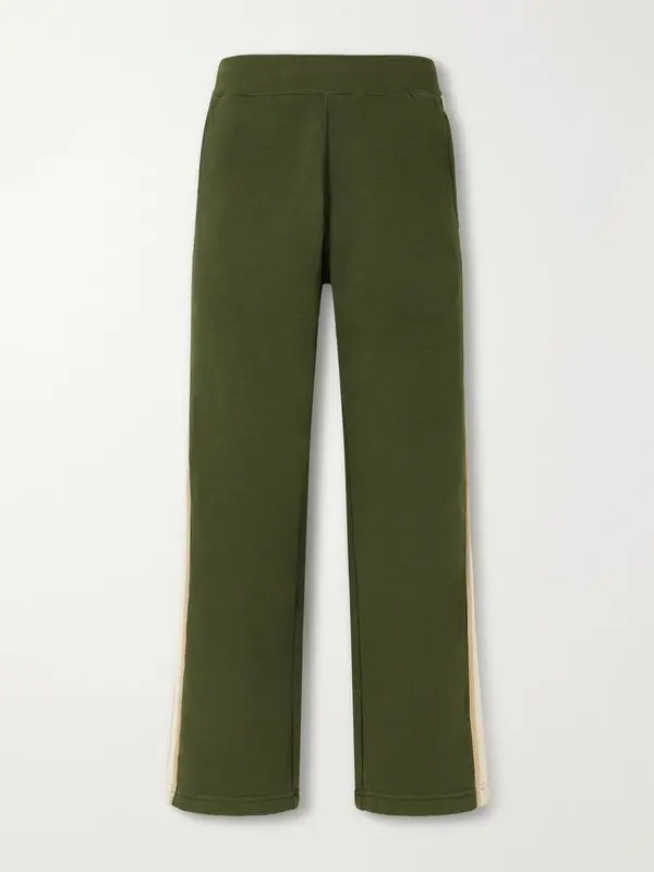 Aimé Leon Dore Straight-leg Striped Cotton Sweatpants - Green
