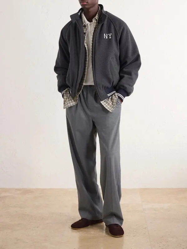 Aimé Leon Dore Ny Highlanders Logo-embroidered Wool-blend Varsity Jacket