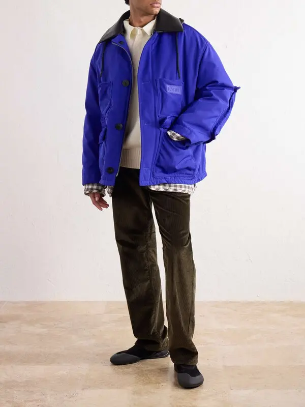 Loewe Leather-trimmed Cordura® Padded Jacket