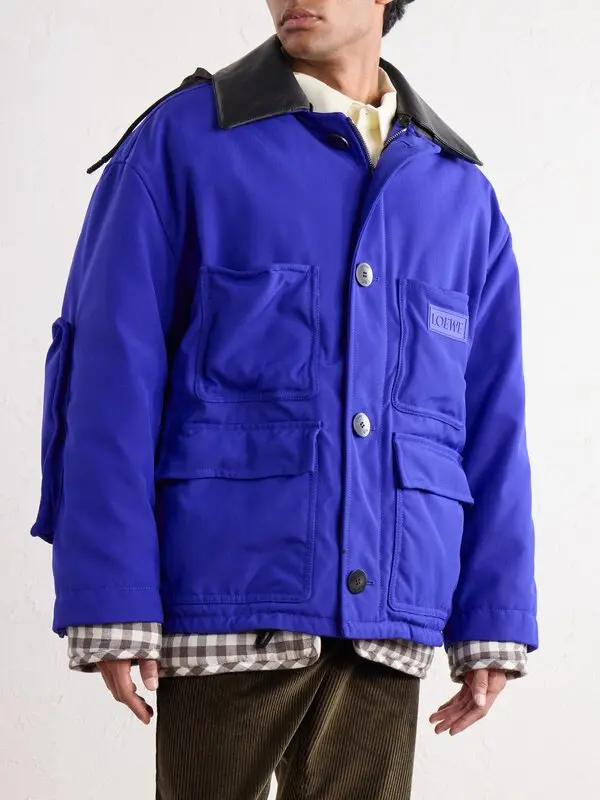 Loewe Leather-trimmed Cordura® Padded Jacket