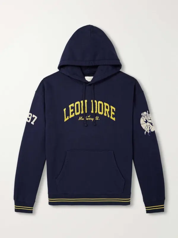 Aimé Leon Dore Logo-appliqué Cotton-jersey Hoodie - Navy
