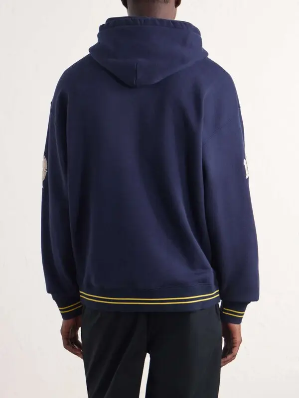 Aimé Leon Dore Logo-appliqué Cotton-jersey Hoodie - Navy