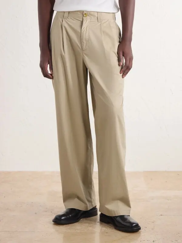 Aimé Leon Dore Straight-leg Pleated Cotton Trousers
