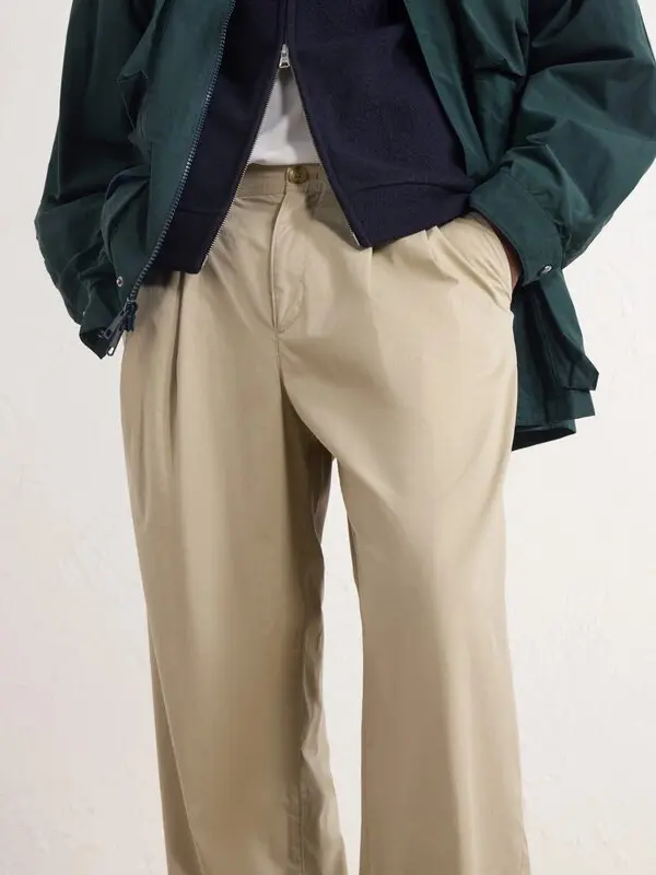 Aimé Leon Dore Straight-leg Pleated Cotton Trousers