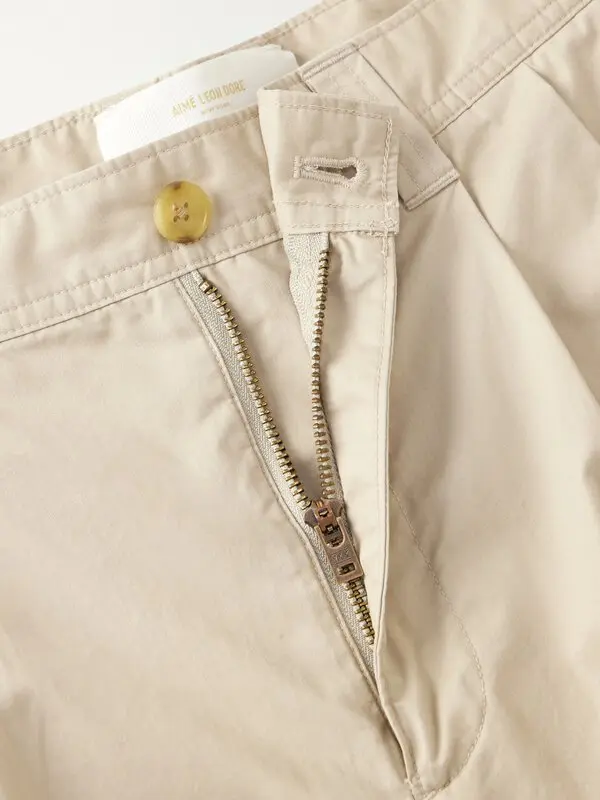 Aimé Leon Dore Straight-leg Pleated Cotton Trousers