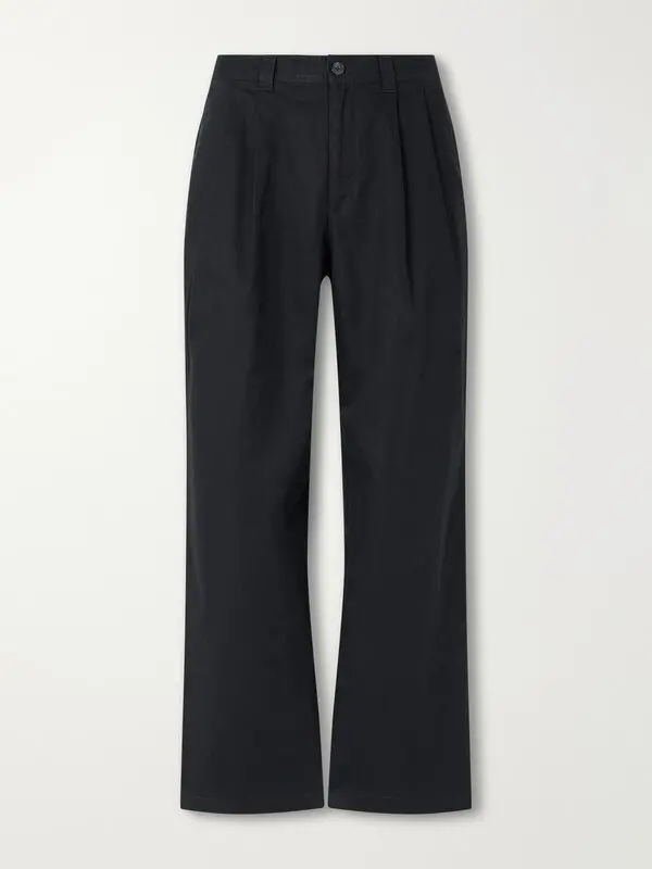 Aimé Leon Dore Straight-leg Pleated Cotton Trousers