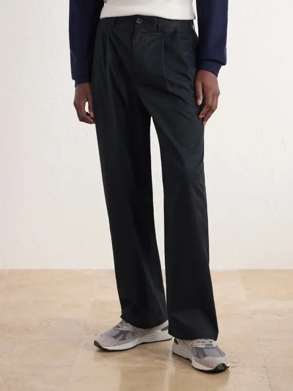Aimé Leon Dore Straight-leg Pleated Cotton Trousers