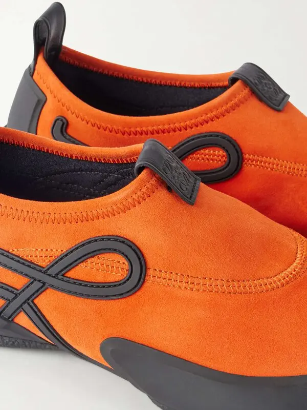 Loewe Grip Aqua Rubber-trimmed Stretch Suede Sneakers