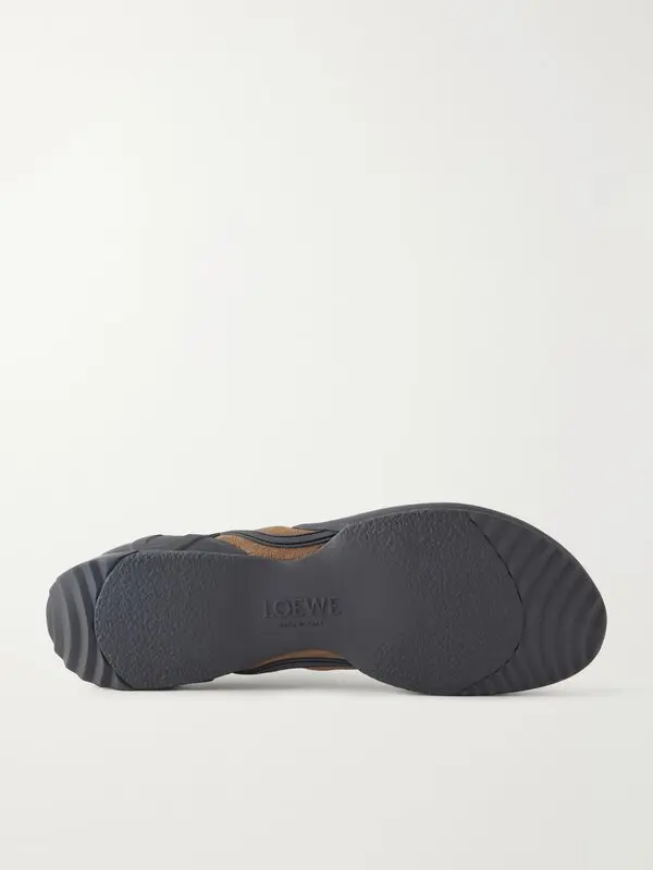 Loewe Grip Aqua Rubber-trimmed Stretch Suede Sneakers - Brown