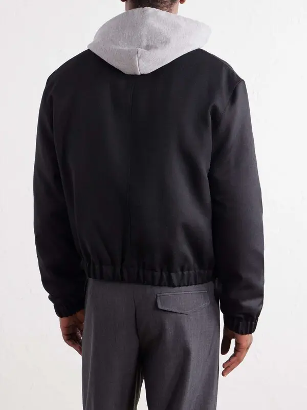 AMI Paris De Coeur Logo-embroidered Virgin Wool-gabardine Jacket